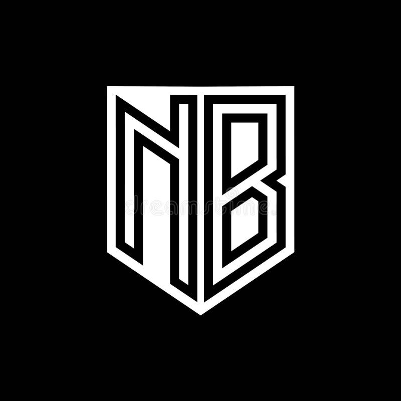 NB Logo Monogram Shield Geometric Black Line Inside White Shield Color ...