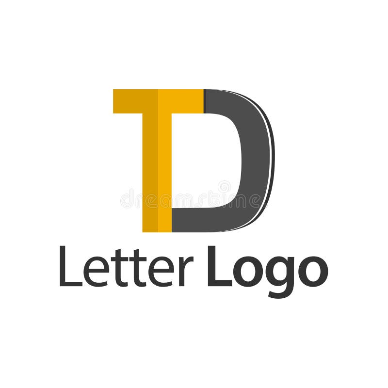 TD Initial Stock Logo Template., Modern Paper Font Stock Vector ...