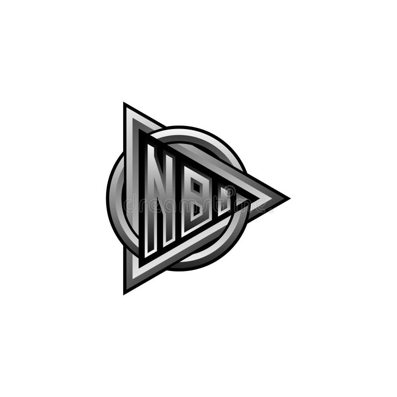 NB Logo Letter Triangle and Circle Rounded Stock Vector - Illustration ...