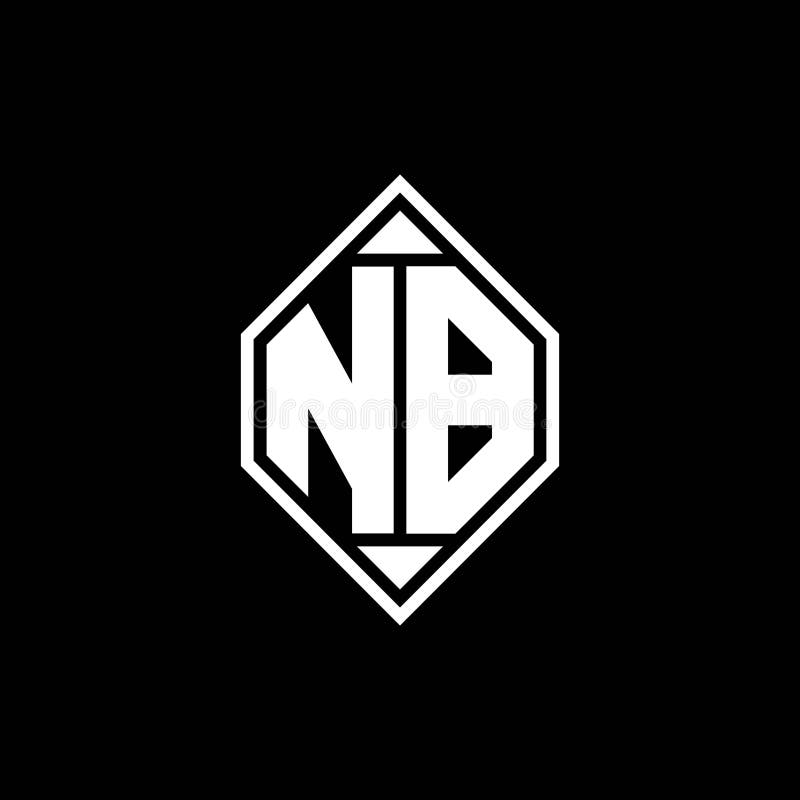 NB Logo Monogram Geometric Shield Shape Style Stock Vector ...