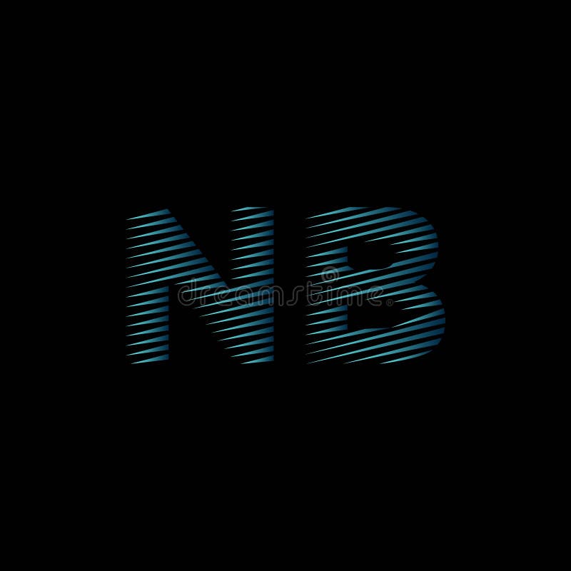 NB Monogram Lines Style Blue Light Vector Stock Vector - Illustration ...
