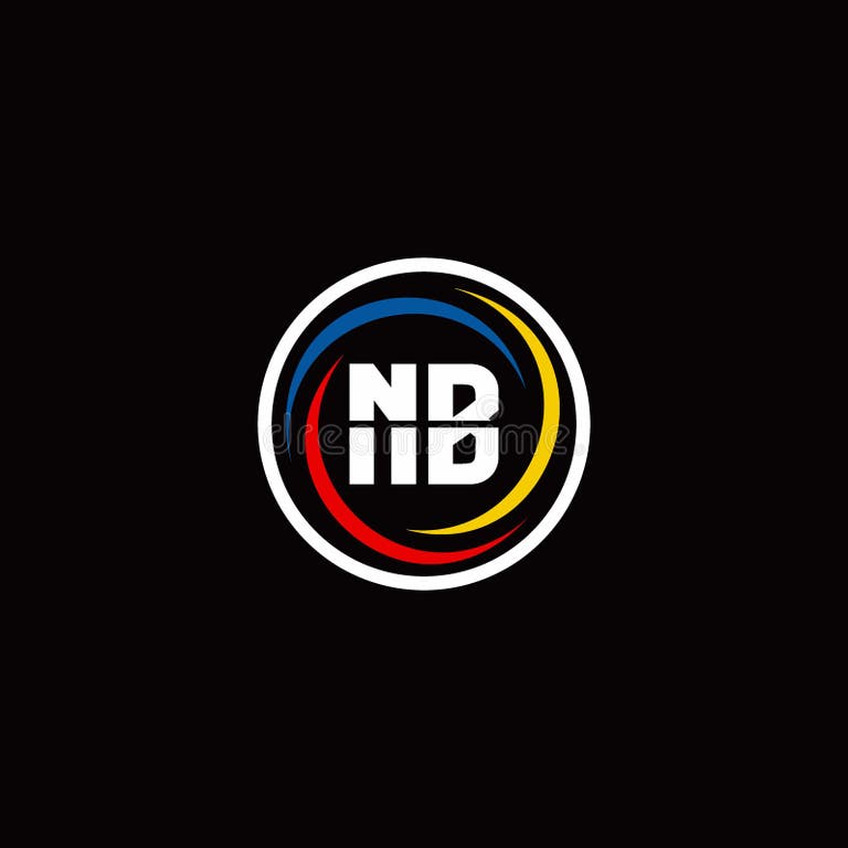 NB Monogram Logo Isolated on Circle Shape with 3 Slash Colors Rounded ...