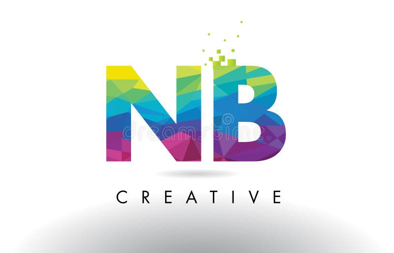 NB N B Colorful Letter Origami Triangles Design Vector. Stock Vector ...