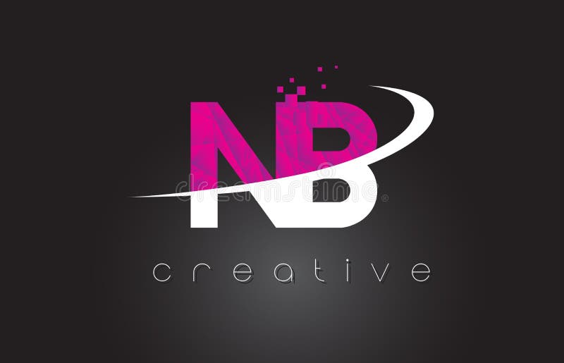NB N B Creative Letters Design with White Pink Colors Stock Vector ...