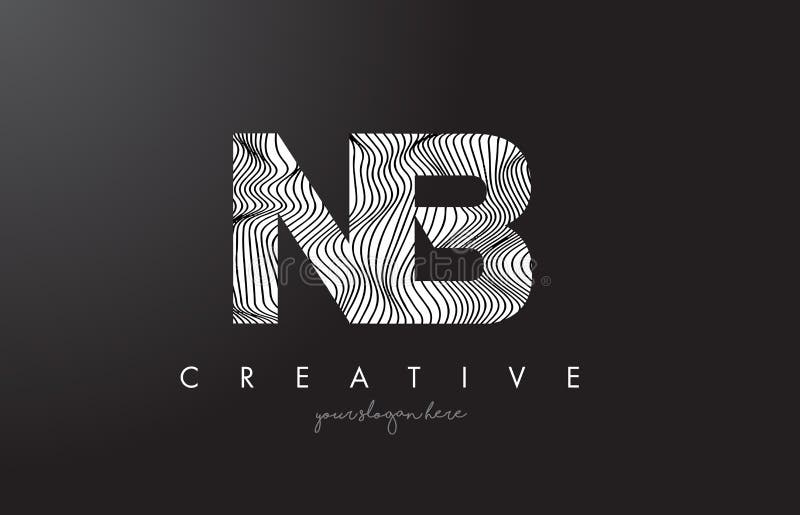 NB N B Letter Logo with Zebra Lines Texture Design Vector. Stock Vector ...