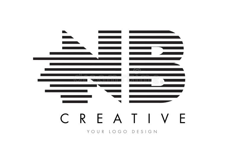 NB N B Zebra Letter Logo Design with Black and White Stripes Stock ...