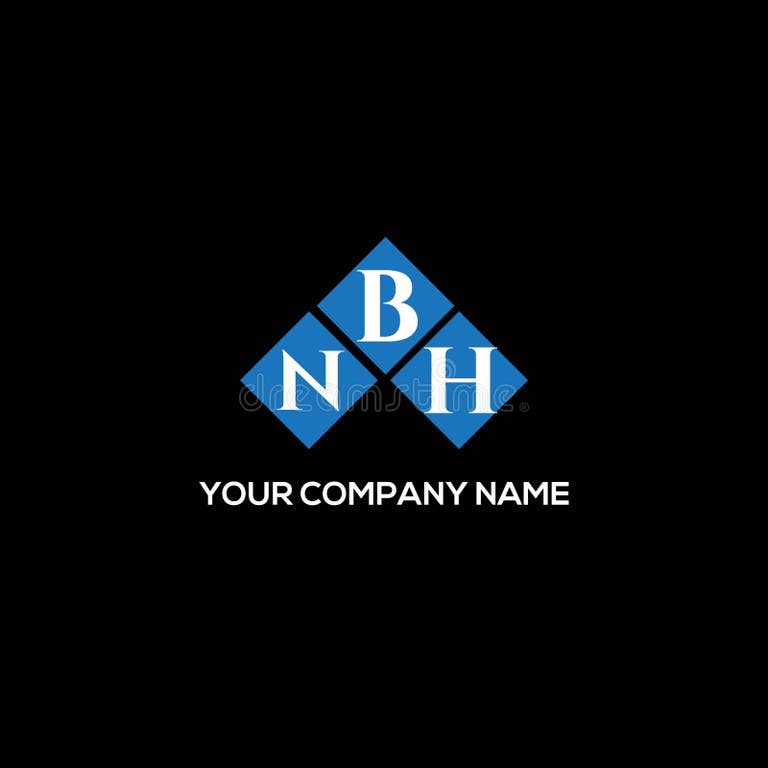 NBH Letter Logo Design on BLACK Background. NBH Creative Initials ...