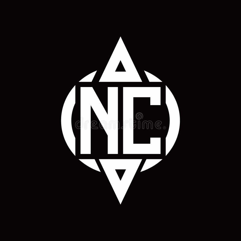 NC Logo with Circle Rounded Combine Triangle Top and Bottom Side Design ...
