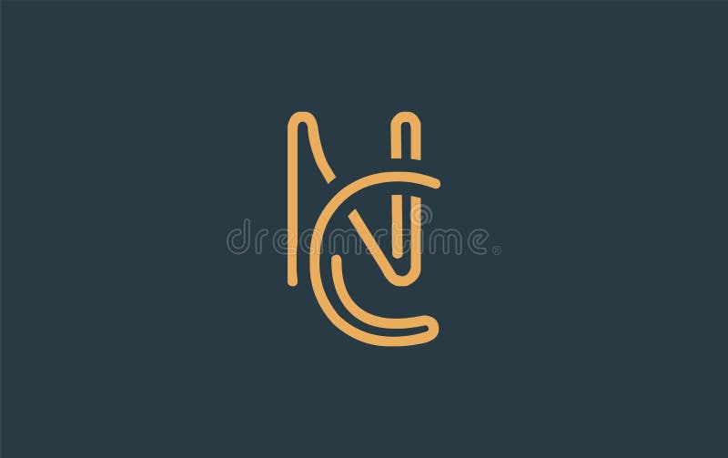 NC Minimalistic Line Art Logo Design with Abstract Lettering Stock ...