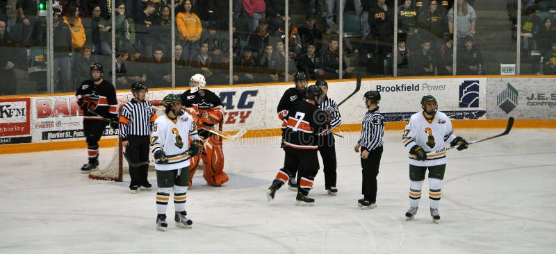 NCAA Ice Hockey Game editorial stock photo. Image of goal - 18129143