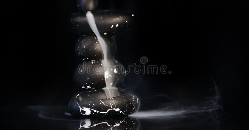 Ncense Smoke Flowing Over Zen Stones Stock Photo - Image of smudge ...