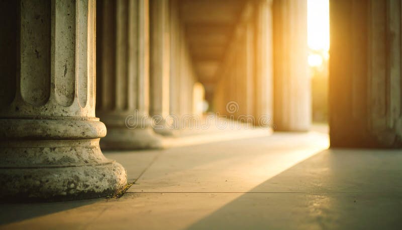 Concrete Columns Receding To Infinity. Generated Image Stock Image ...
