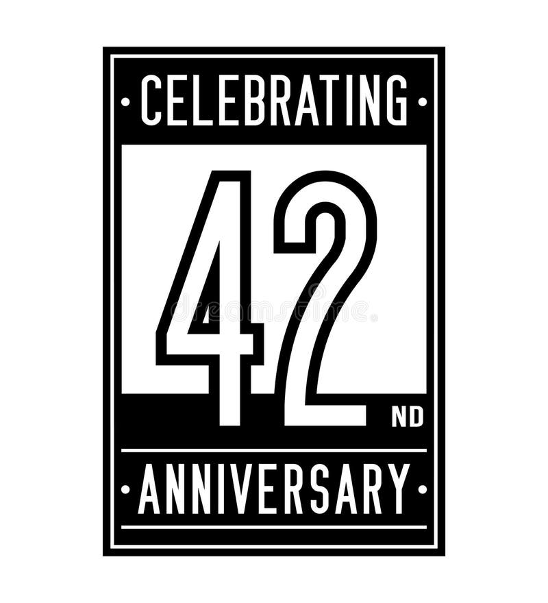 42 Years Celebrating Anniversary Design Template. 42nd Logo. Vector and ...