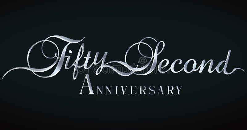 52nd Anniversary Isolated Silver Lettering on Transparent Background ...