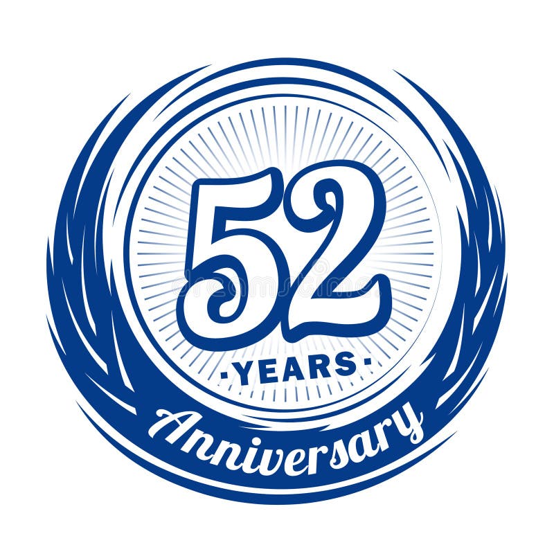 52 Years Anniversary. Elegant Anniversary Design. 52nd Logo. Stock ...
