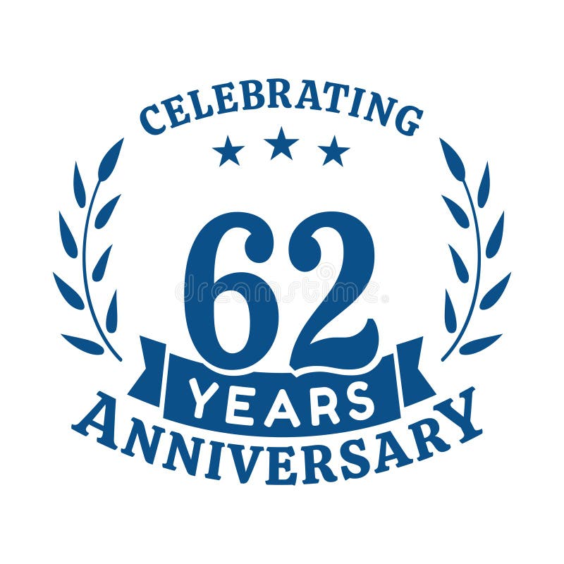 62 Years Anniversary Celebration Logotype. 62nd Anniversary Logo ...