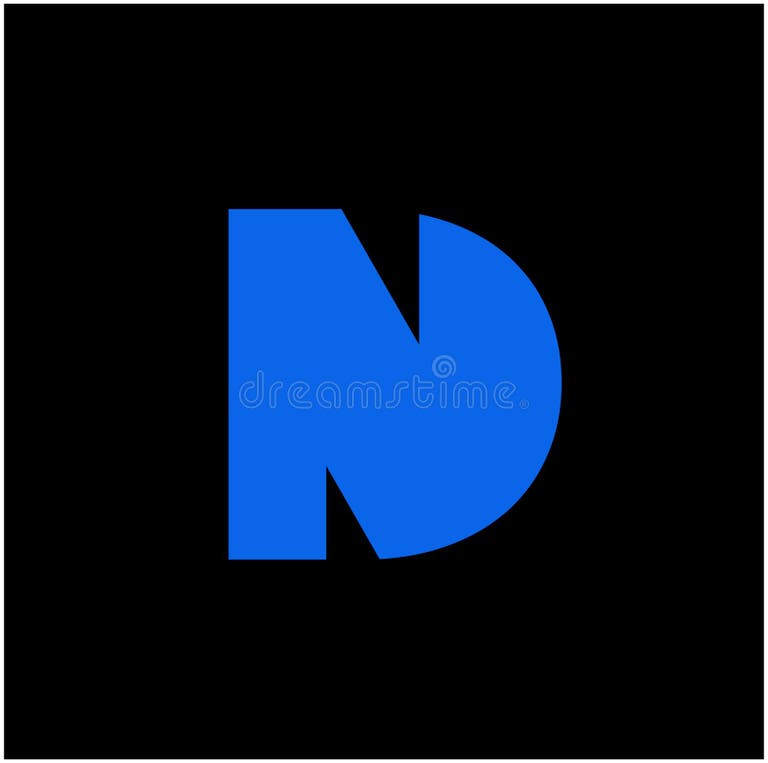 ND Blue Monogram. ND Company Name Initial Letters Icon Stock Vector ...
