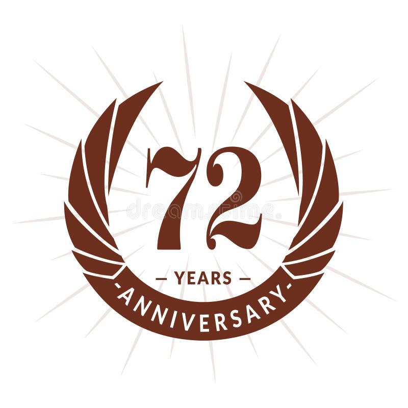 72 Years Anniversary Design Template. Elegant Anniversary Logo Design ...