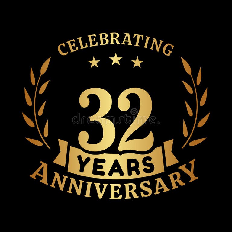 32 Years Anniversary Celebration Logotype. 32nd Anniversary Logo ...