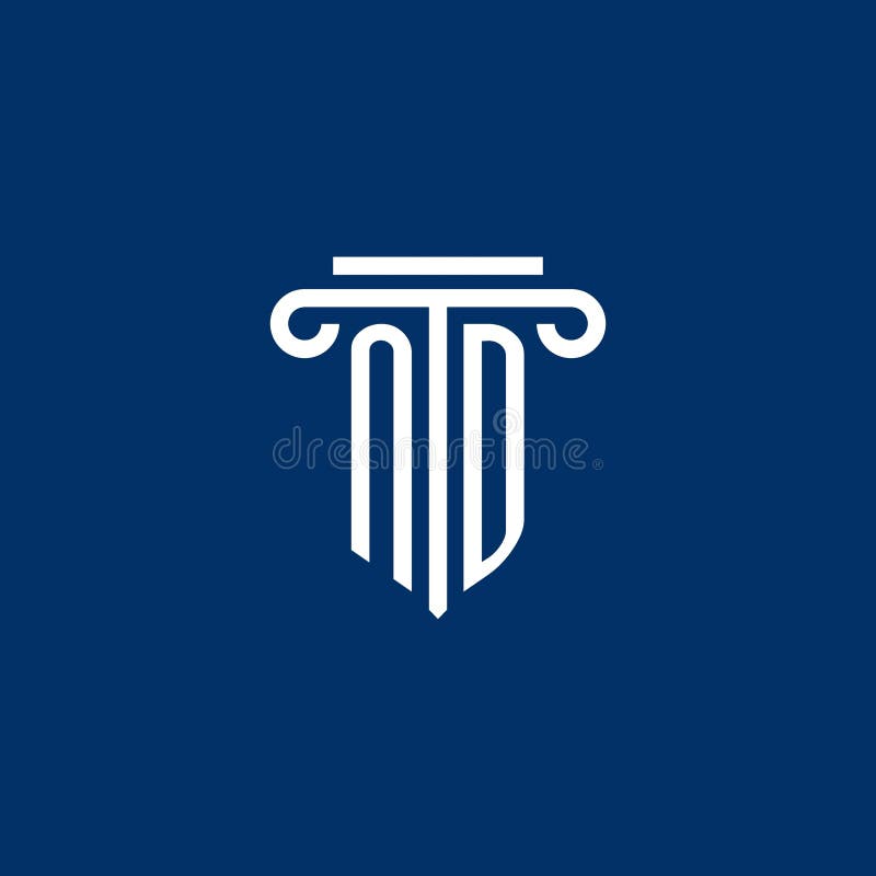 ND Initial Logo Monogram with Simple Pillar Icon Stock Illustration ...