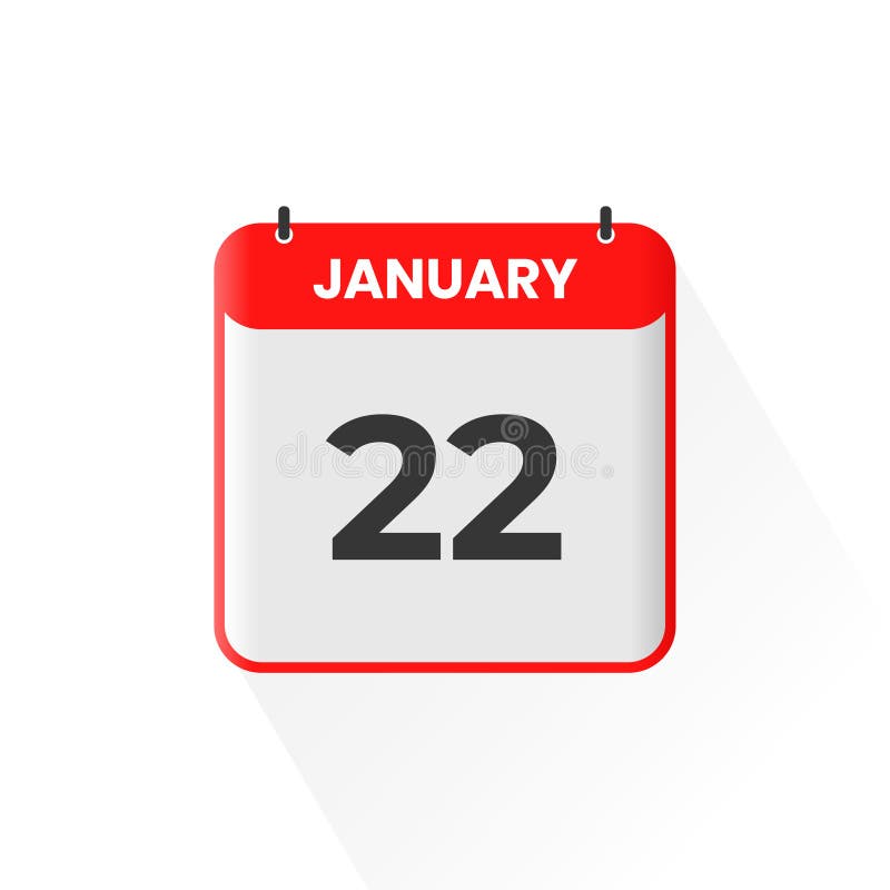22nd January Calendar Icon. January 22 Calendar Date Month Icon Vector ...