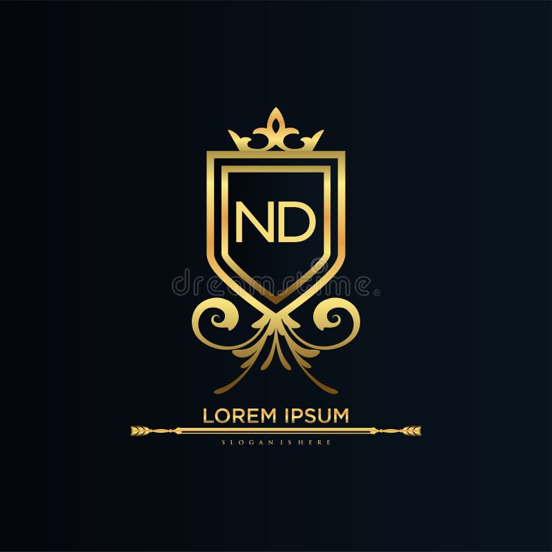 ND Letter Initial with Royal Template.elegant with Crown Logo Vector ...