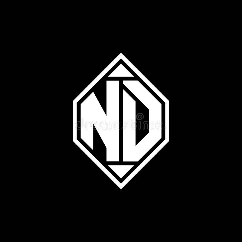 ND Logo Monogram Geometric Shield Shape Style Stock Vector ...