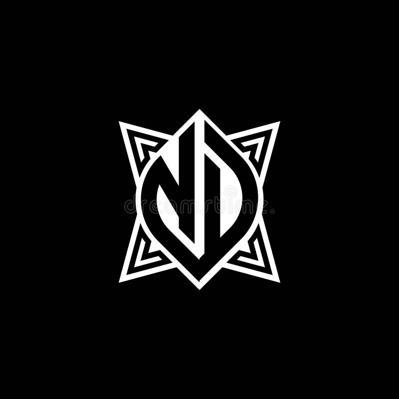 ND Monogram Letter Geometric Star Style Stock Vector - Illustration of ...