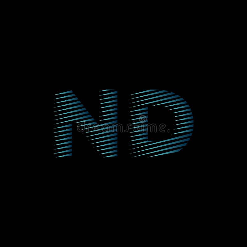 ND Monogram Lines Style Blue Light Vector Stock Vector - Illustration ...