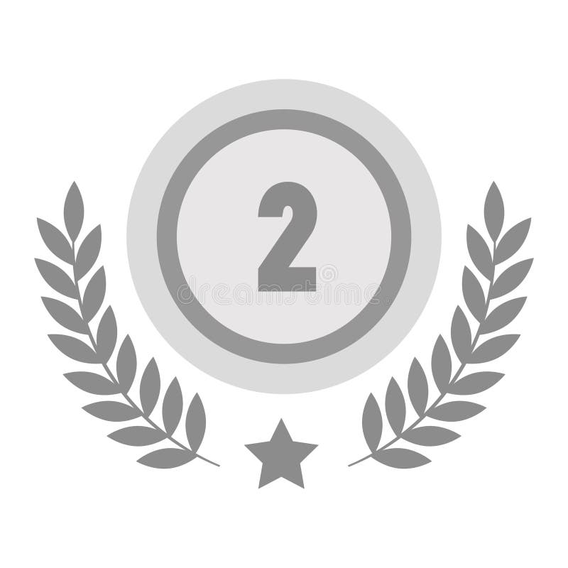 2nd place laurel icon stock illustration. Illustration of silver ...