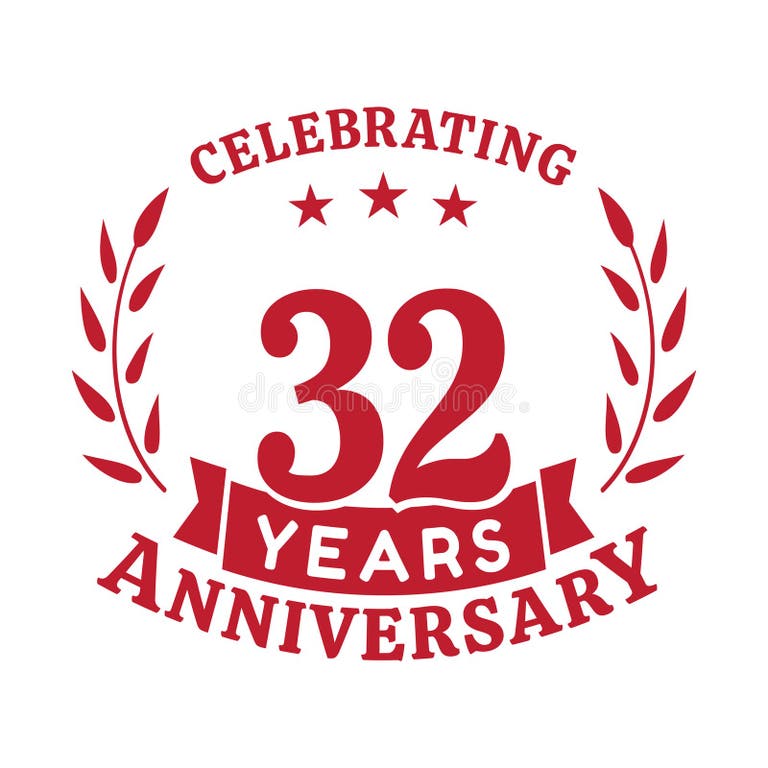 32 Years Anniversary Celebration Logotype. 32nd Anniversary Logo ...