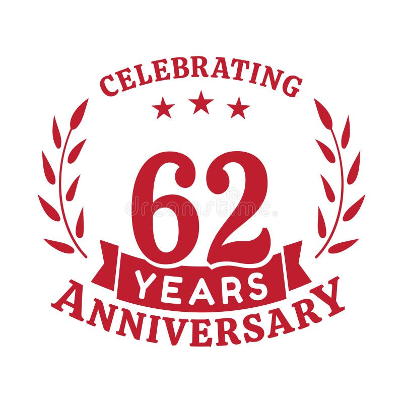 62 Years Anniversary Celebration Logotype. 62nd Anniversary Logo ...
