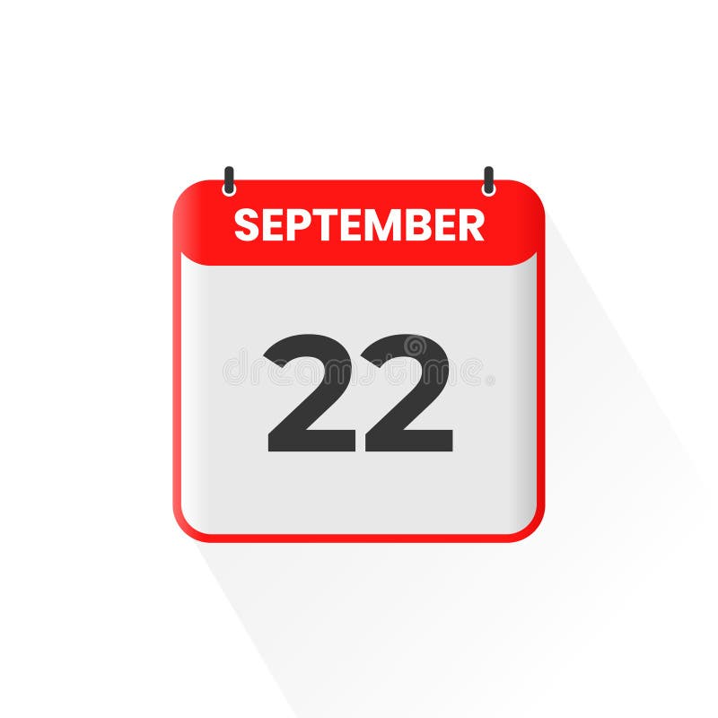 22nd September Calendar Icon. September 22 Calendar Date Month Icon ...