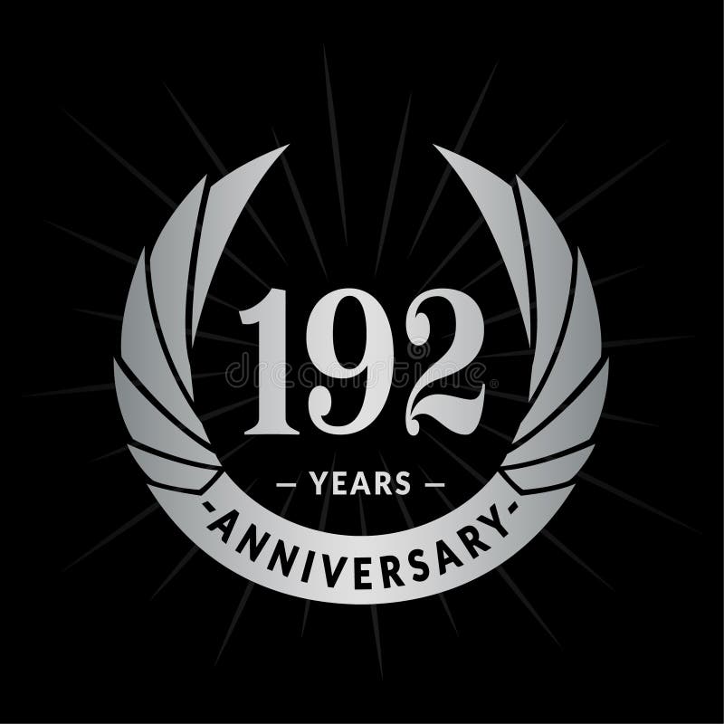192 Years Anniversary Design Template. Elegant Anniversary Logo Design ...