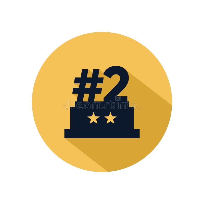 2nd Trophy Icon Vector, Reward for 2nd Champions Isolated on Yellow ...