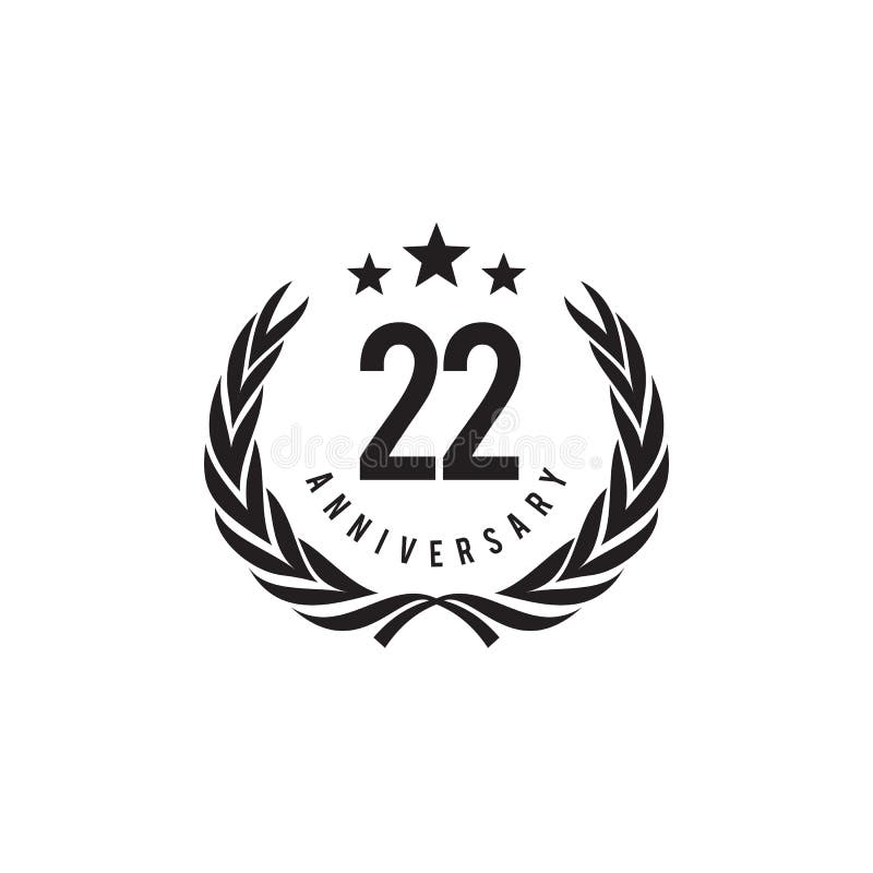 22nd Year Anniversary Logo Design Template Stock Vector - Illustration ...