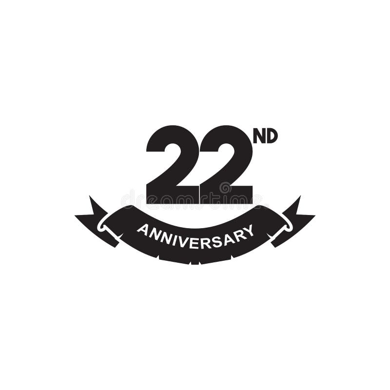 22nd Year Anniversary Logo Design Template Stock Vector - Illustration ...