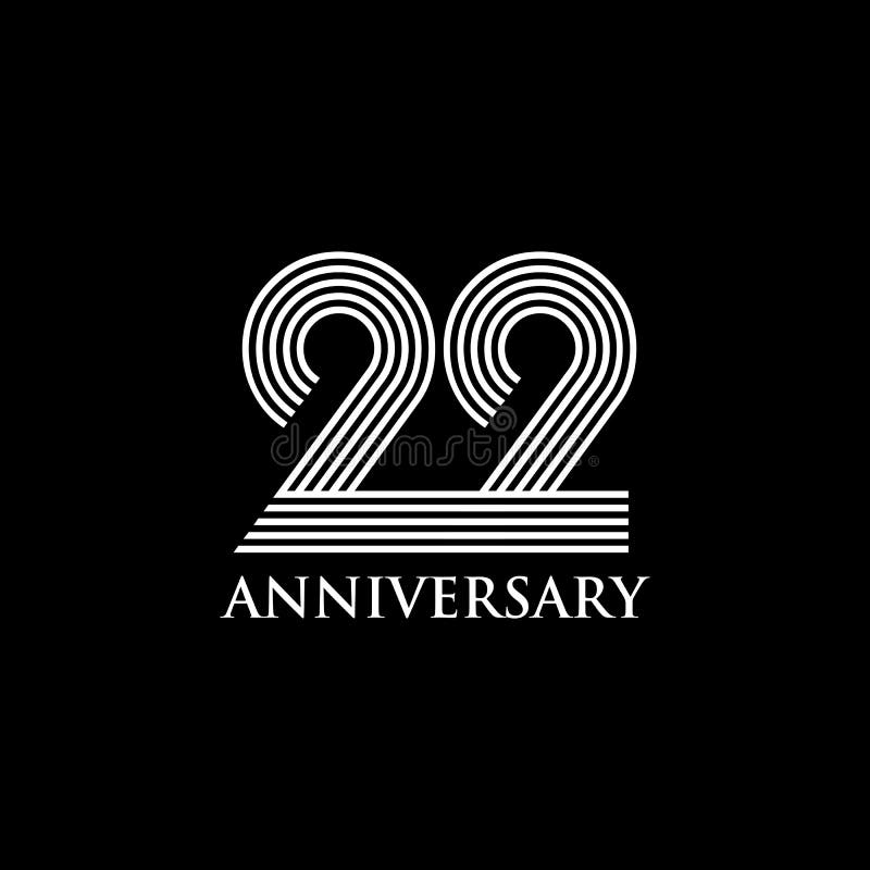 22nd Year Anniversary Logo Design Template Stock Vector - Illustration ...