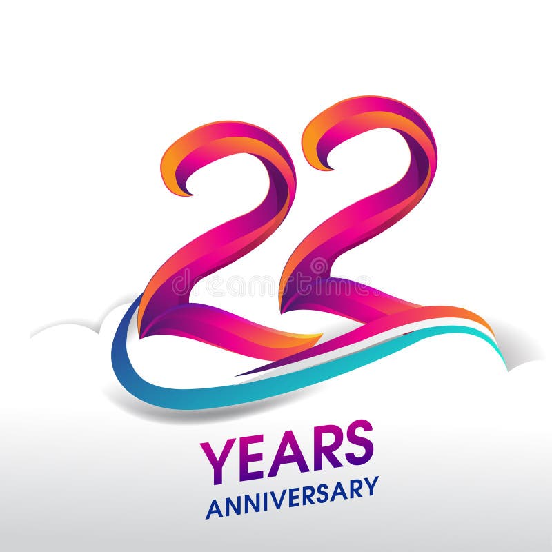 22nd Years Anniversary Celebration Logo, Birthday Vector Design Stock ...