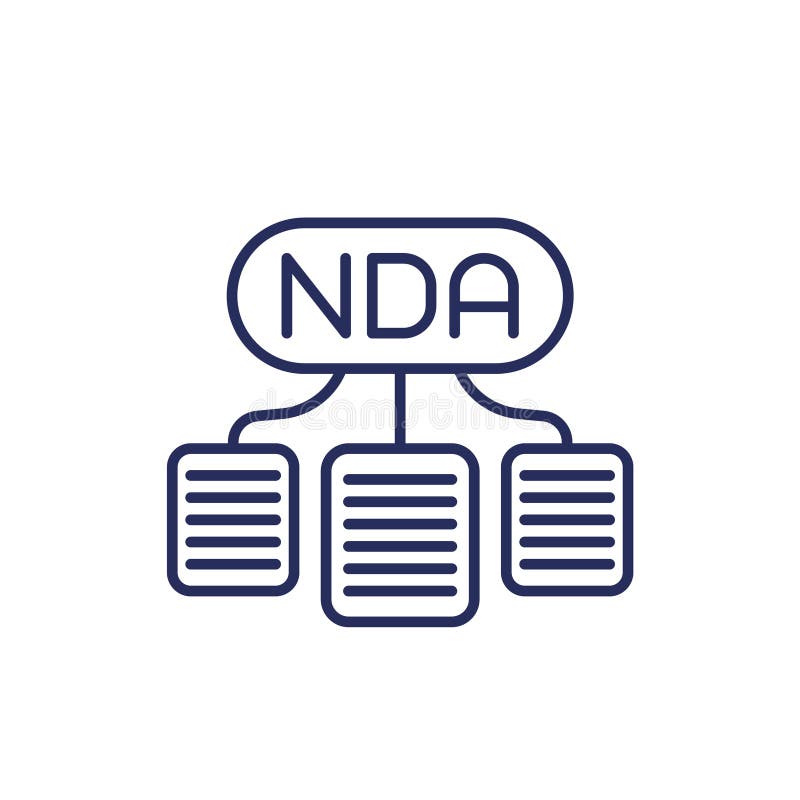 NDA Icon with Documents, Linear Design Stock Vector - Illustration of ...