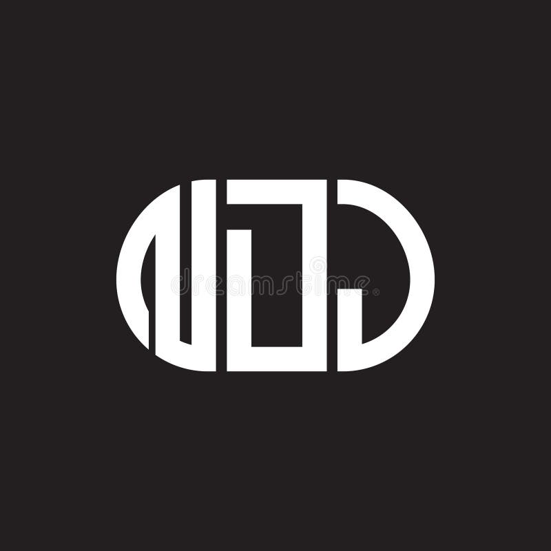 NDJ Letter Logo Design on Black Background. NDJ Creative Initials ...