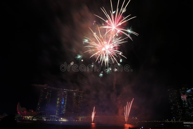 NDP 2017 fireworks MBS stock image. Image of night, fireworks - 97147219