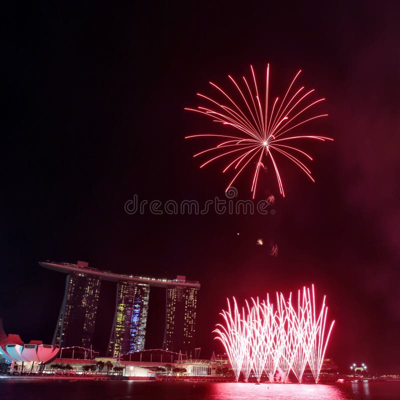 NDP 2017 fireworks MBS stock image. Image of night, fireworks - 97147219