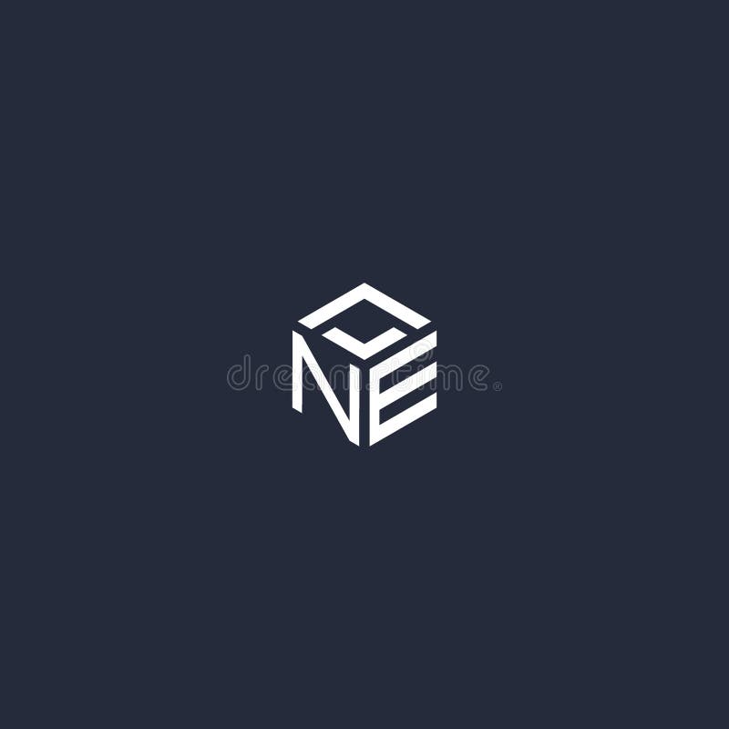 NE Initial Hexagon Logo Design Stock Illustration - Illustration of ...