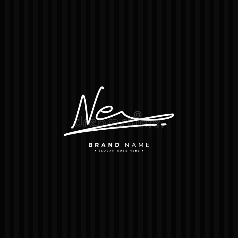 NE Initial Letter Signature Logo Template - Handwritten Vector Logo ...