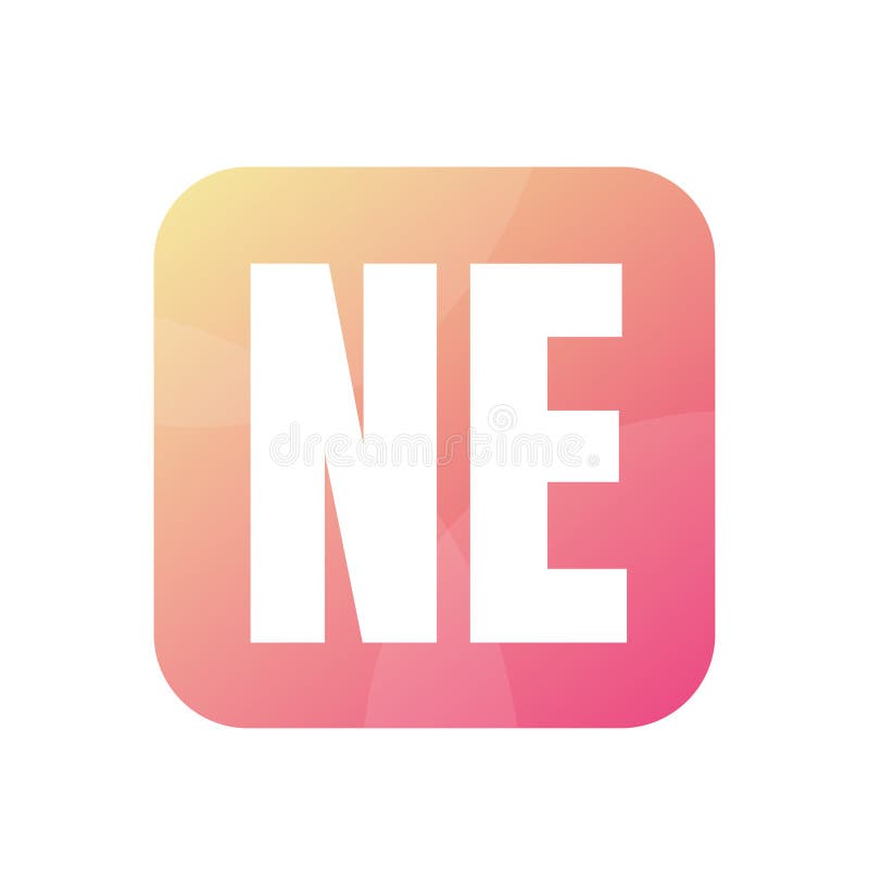 NE Letter Logo Design with Simple Style Stock Illustration ...