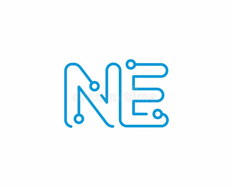 NE Letters, Electronic Circuit, Technology Logo Design Vector 001 Stock ...
