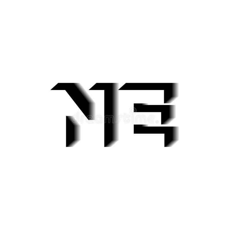 NE Monogram Shadow Shape Style Stock Vector - Illustration of brand ...