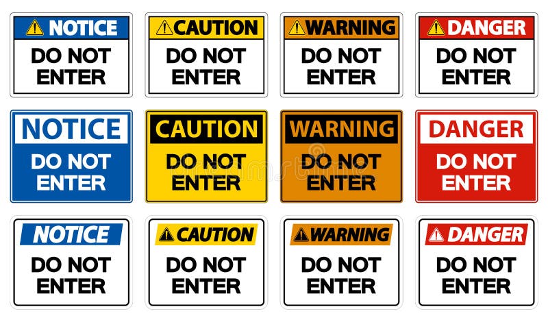 Ne Pas Entrer De Symbole Sur Fond Blanc Illustration de Vecteur ...