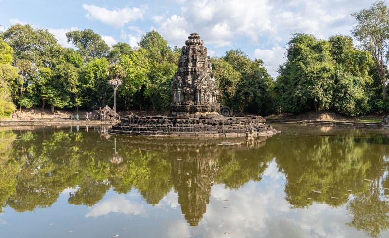 Neak Poan Temple in the Ancient City of Angkor Wat Stock Image - Image ...